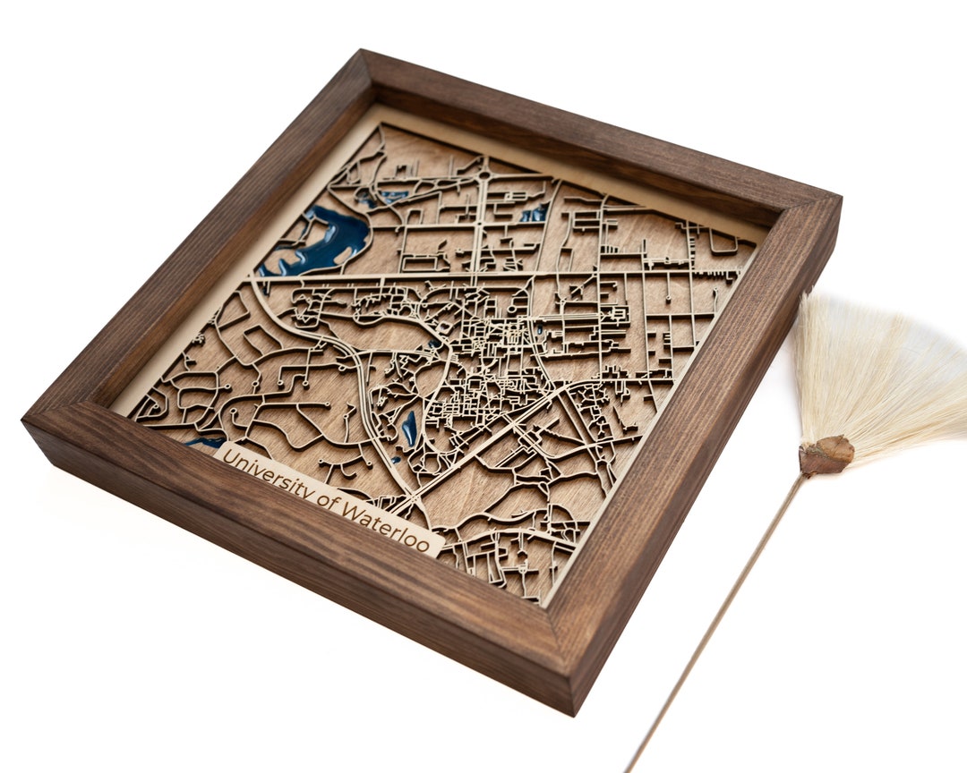 University of Waterloo Map | Wood and Epoxy - Etsy