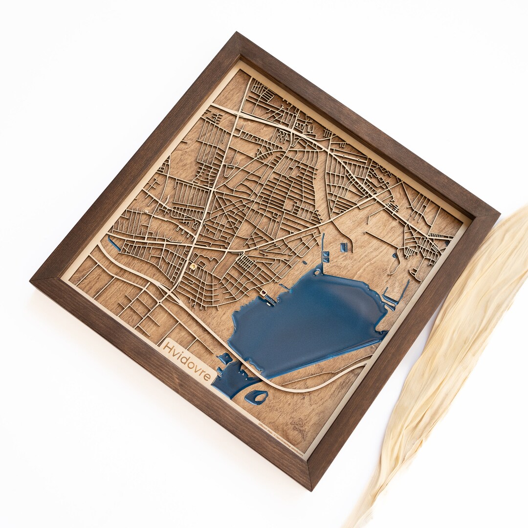Hvidovre Map Wood and Epoxy - Etsy