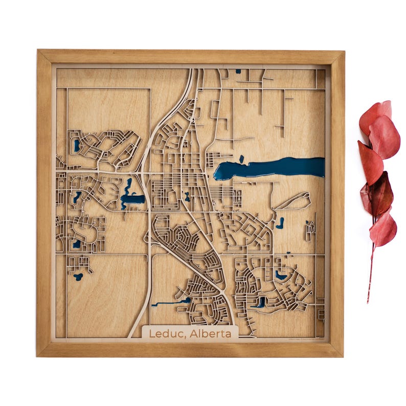 Leduc Map | Wood and Epoxy - Etsy