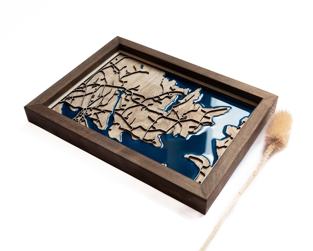 Belmullet Map | Wood and Epoxy - Etsy