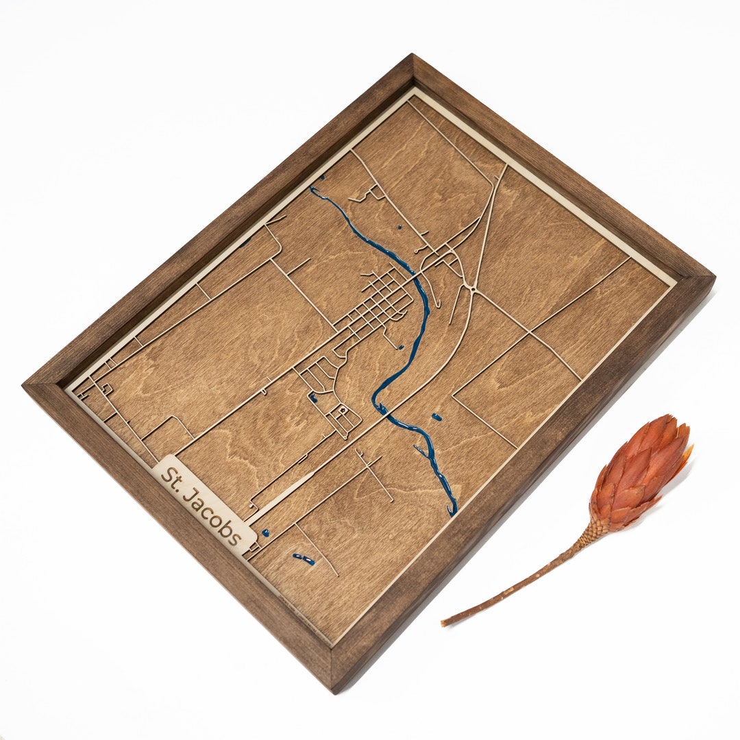 St. Jacobs Map | Wood and Epoxy - Etsy