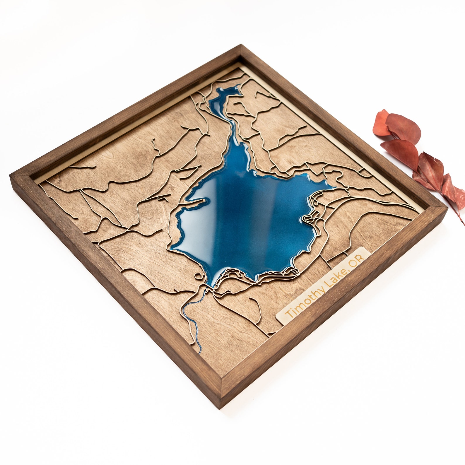 Timothy Lake Map | Wood and Epoxy - Etsy