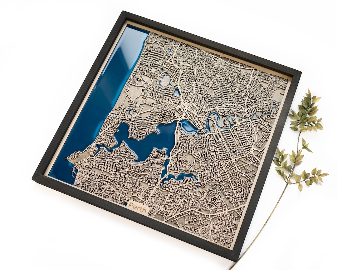 Perth Map | Wood and Epoxy - Etsy