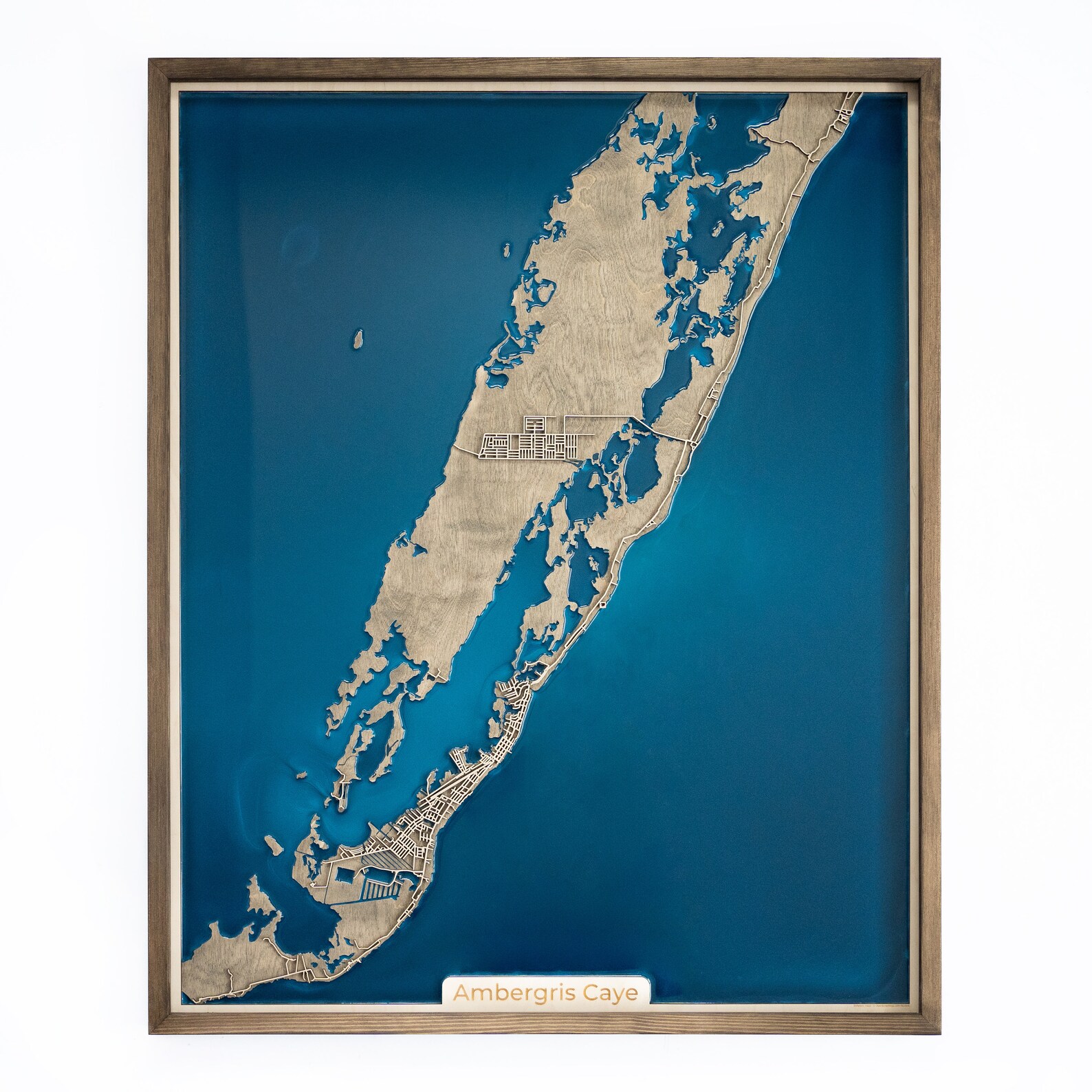 Ambergris Caye Map | Wood and Epoxy - Etsy