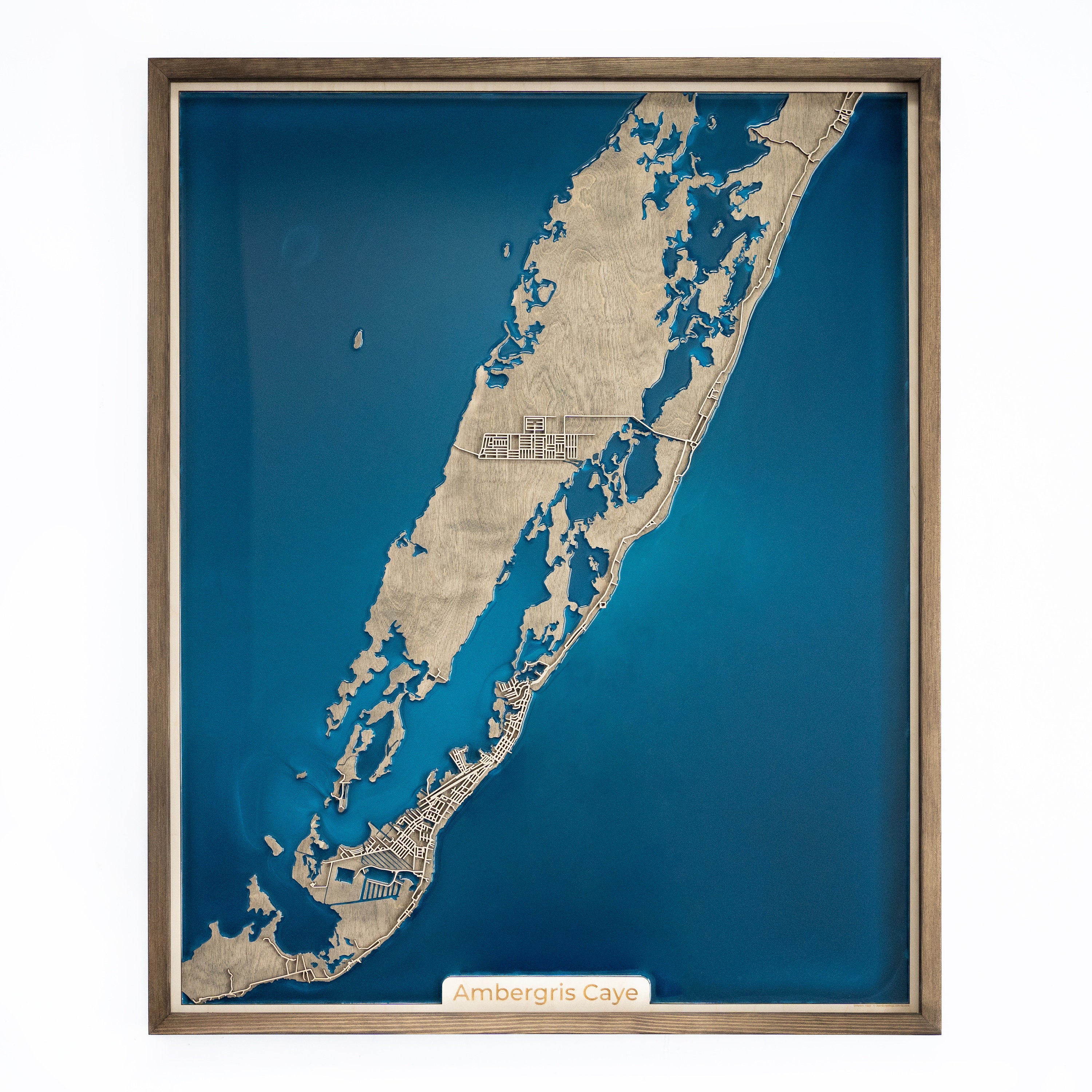 Ambergris Caye Map | Wood and Epoxy - Etsy