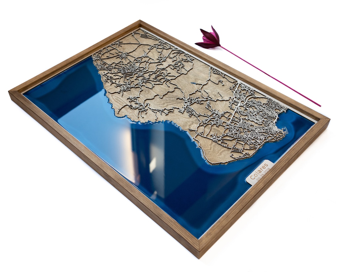 Colares Map | Wood and Epoxy - Etsy