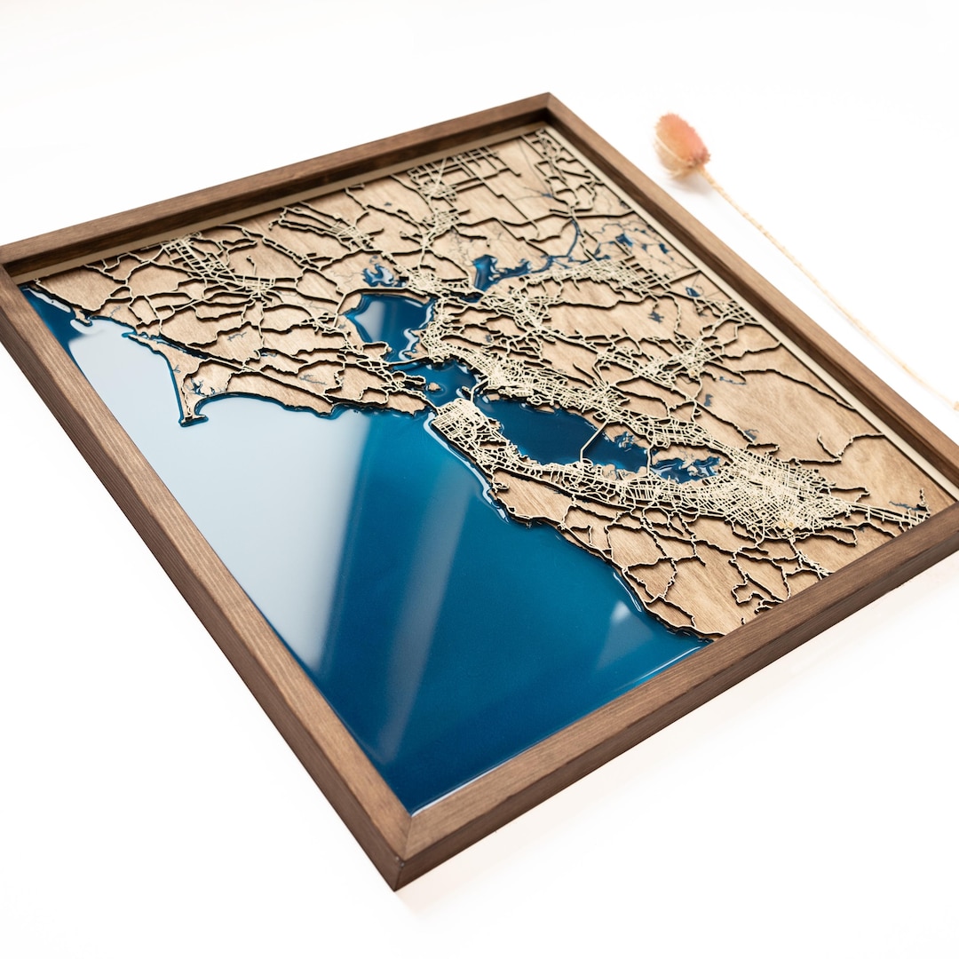 Custom City Map | Wood and Epoxy Resin - Etsy