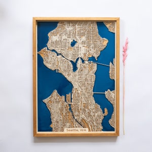 Seattle Wood Map Wood and Epoxy Resin - Etsy
