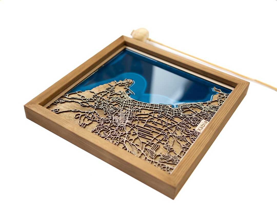 Xàbia Map | Wood and Epoxy - Etsy
