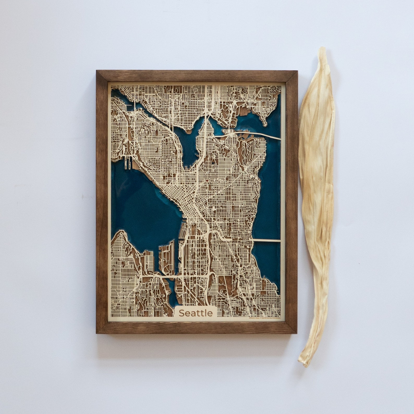Seattle Wood Map Wood and Epoxy Resin | Etsy