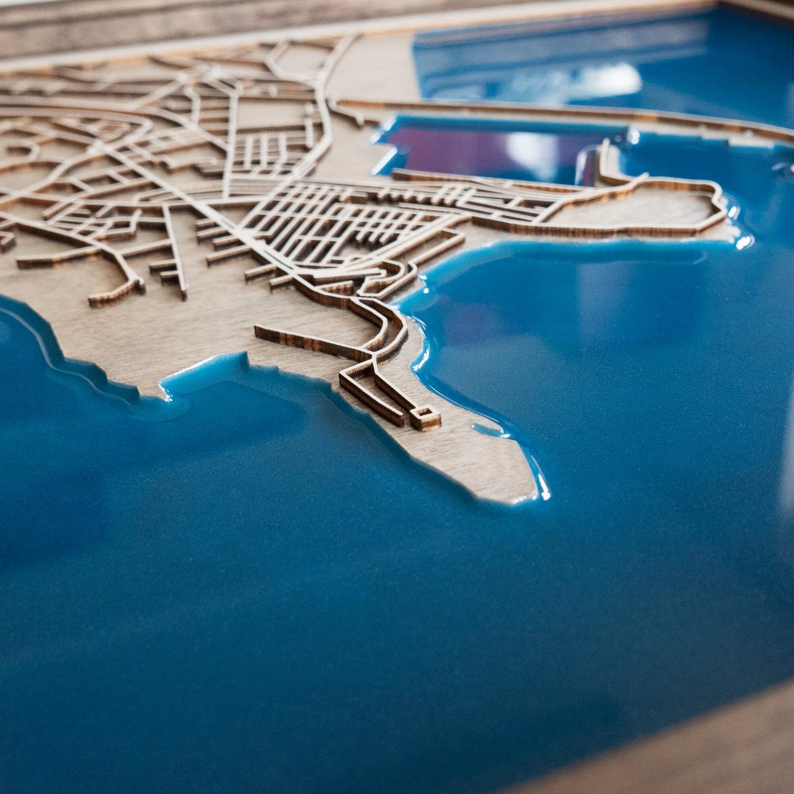 Vieste Wooden Map | Custom Map | Wood and Epoxy Resin - Etsy