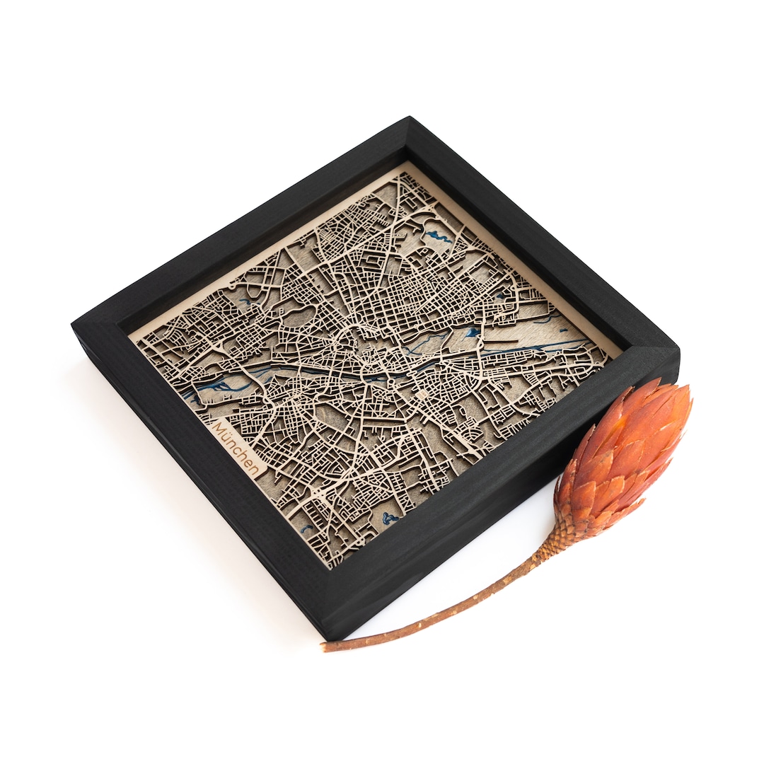 München Map | Wood and Epoxy - Etsy UK