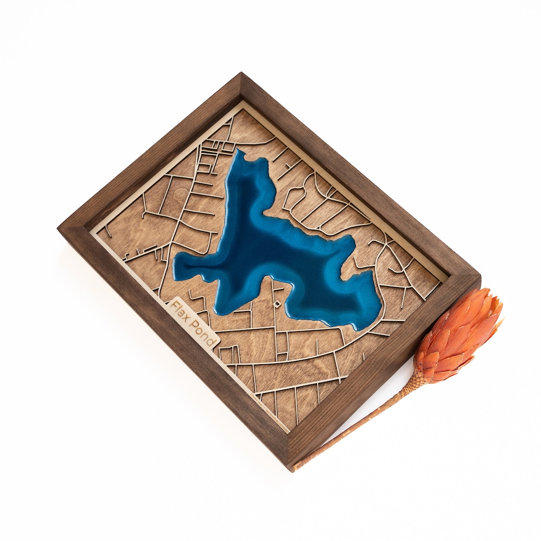 Flax Pond Map | Wood and Epoxy - Etsy