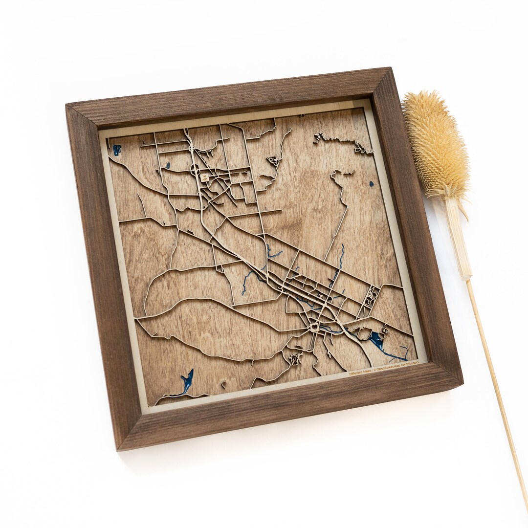 Petaluma Map | Wood and Epoxy - Etsy