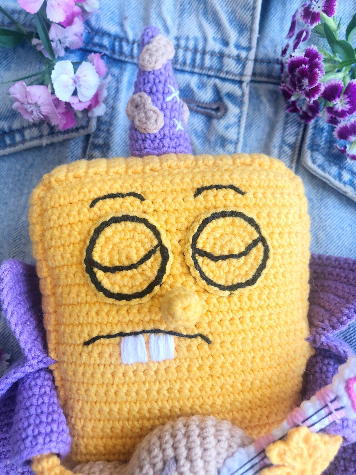 Goofy Goober Spongebob rockstar guitar crochet spongebob | Etsy