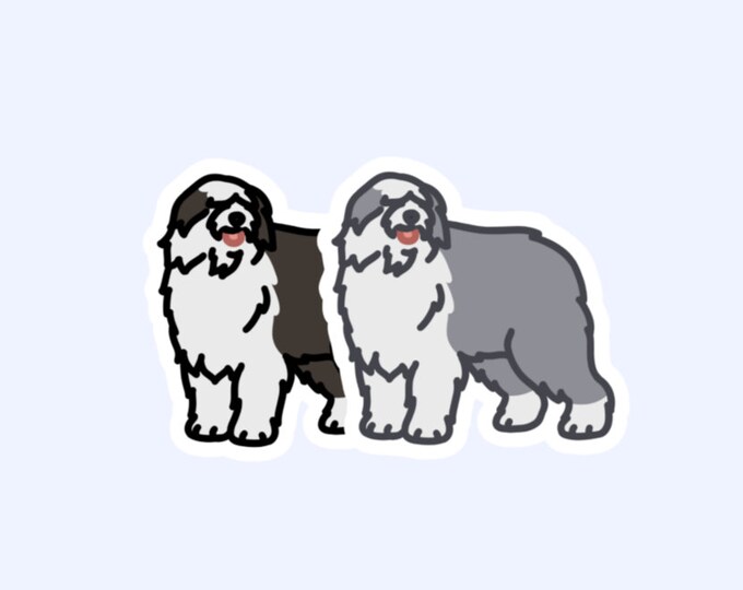 Old English Sheepdog on Board Car Window Sticker Shepherds Dog Sign ...