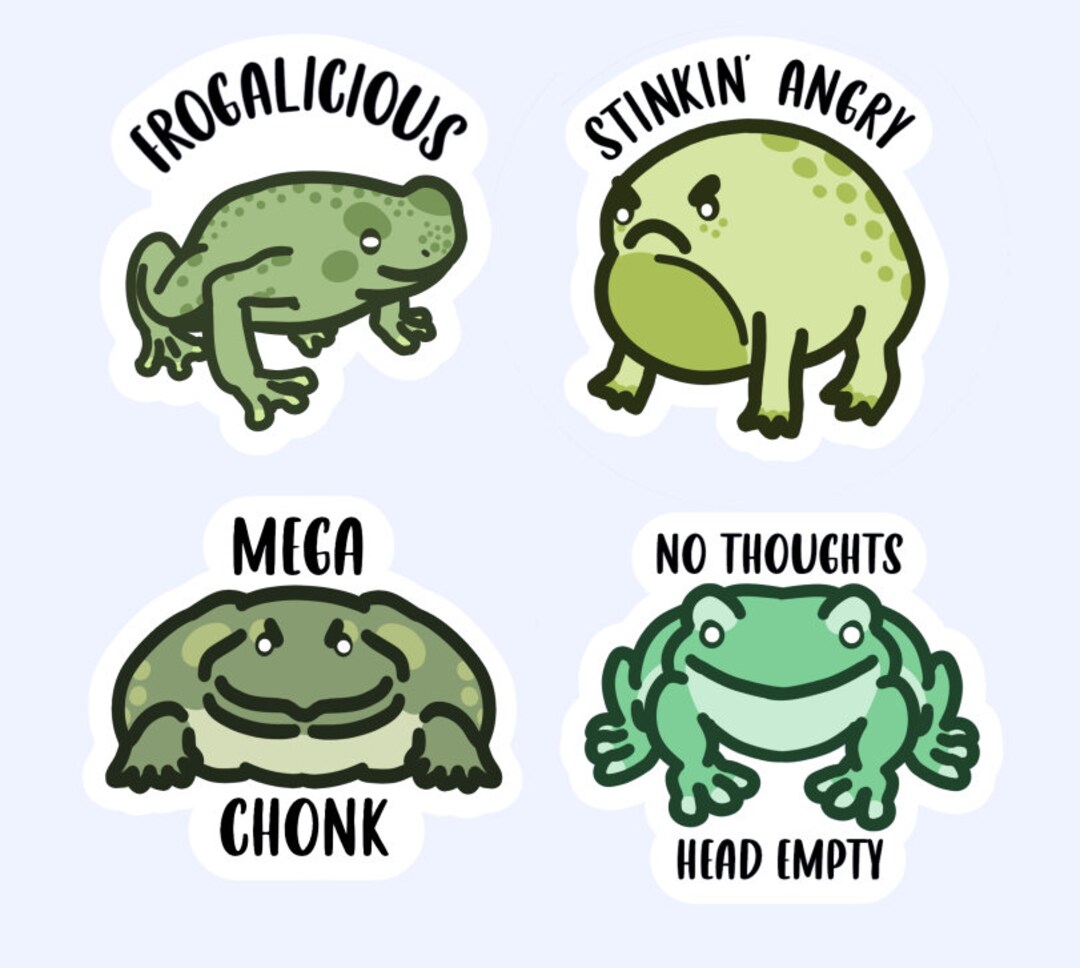 Funny Frog Sticker Collection Funny Amphibian Stickers for Backpacks ...