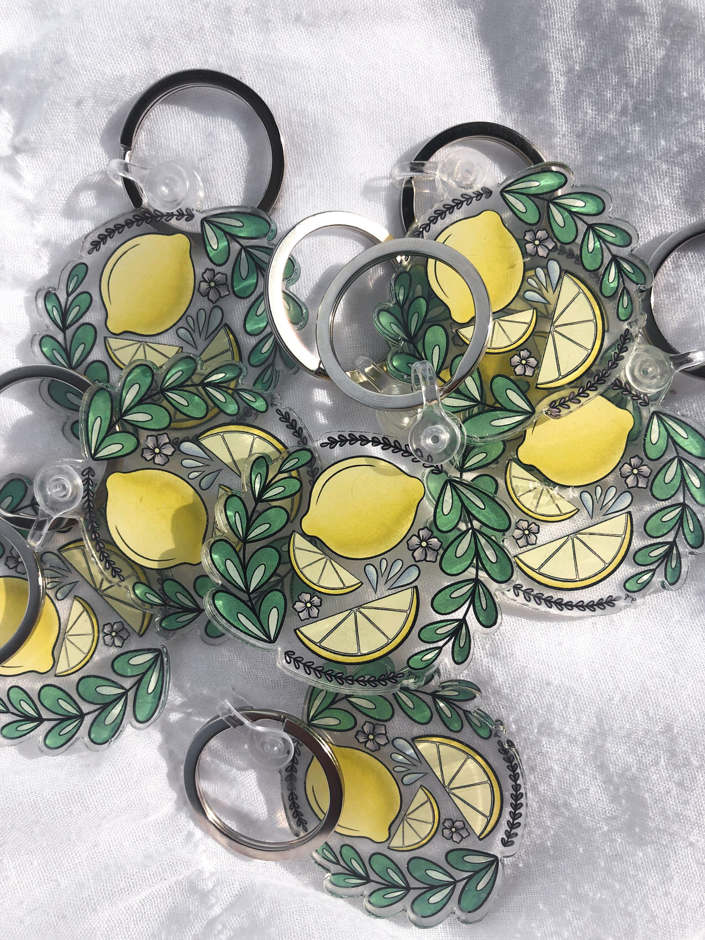 Lemon Keychain Yellow Fruit Keyring | Etsy