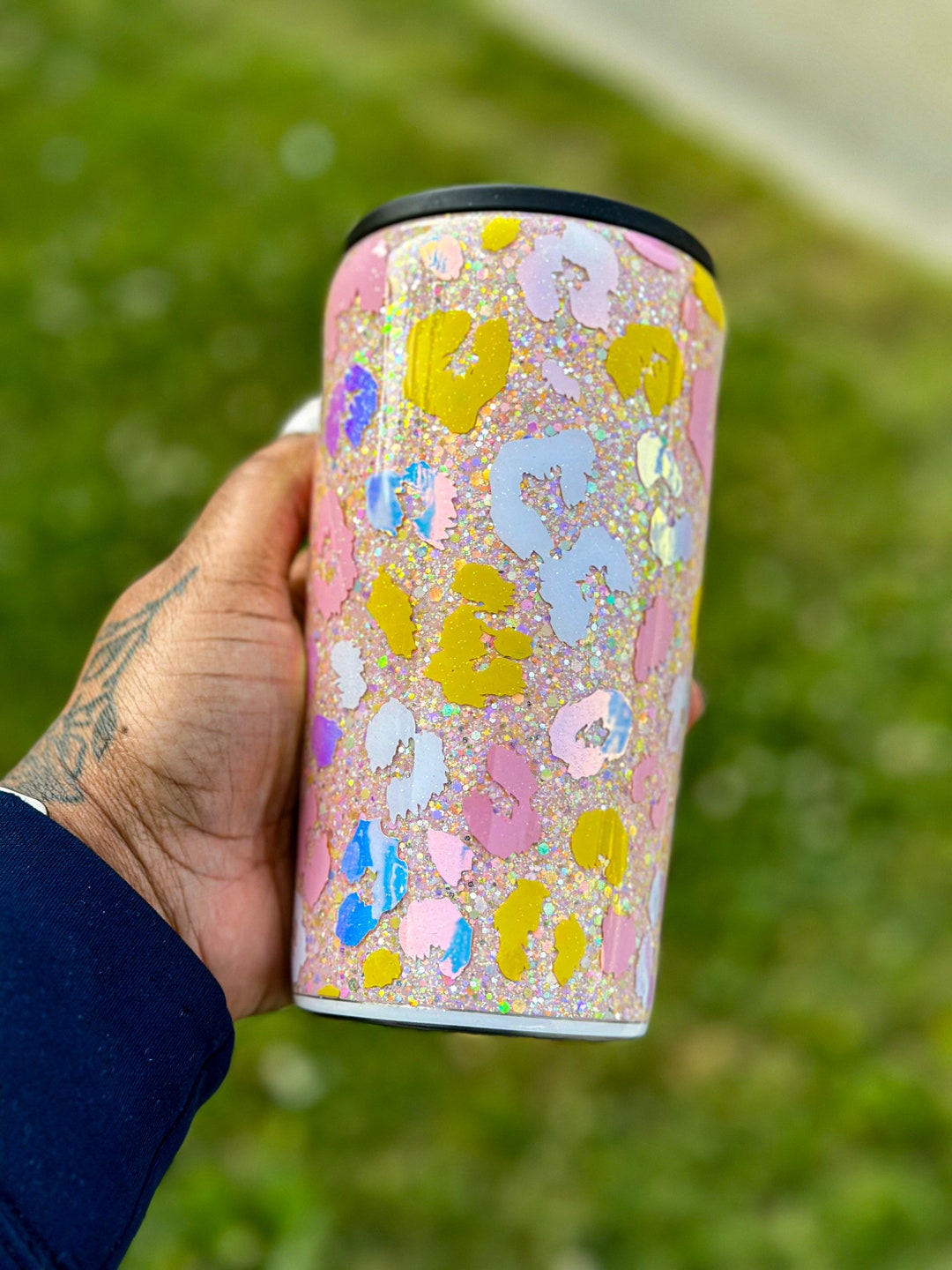 4 in 1 Glitter Can Koozie Personalized Custom Epoxy Tumber Glitter Can ...