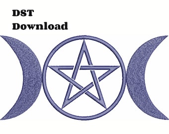 Triple Goddess Pendulum Chart Pagan Machine Embroidery Design. Five ...
