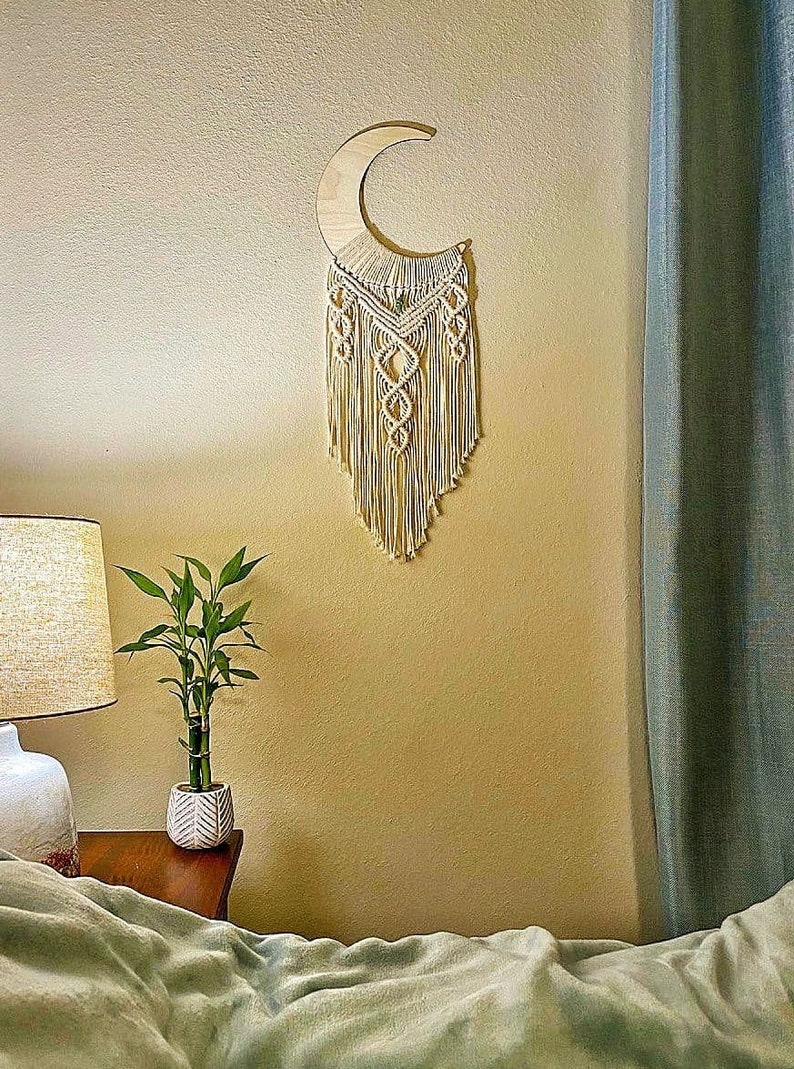Handmade Macrame Moon Half Moon Macrame Moon Wall Decor - Etsy