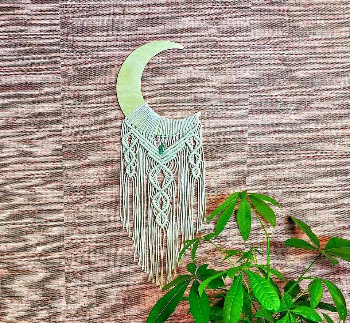 Handmade Macrame Moon Half Moon Macrame Moon Wall Decor - Etsy