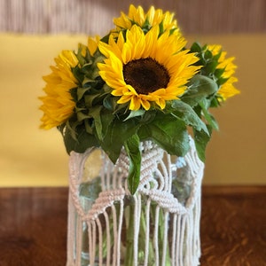 Handmade Macrame Jar Cover, Macrame Vase Cover, Macrame Candle Holder ...