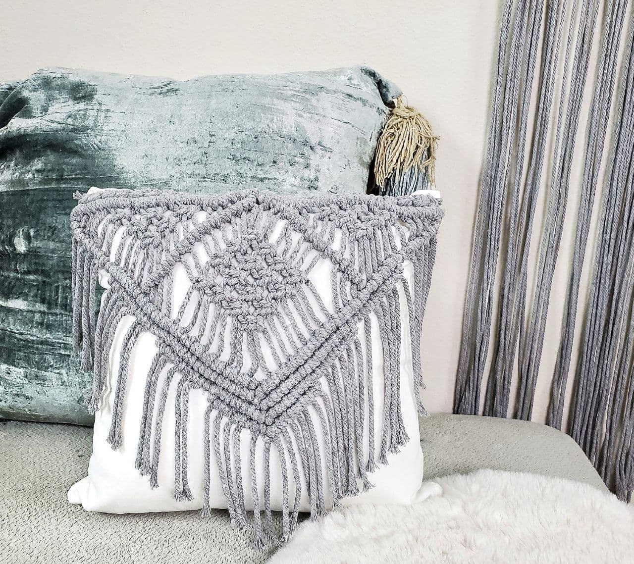 Macrame Pillow Case Macrame Pillow Cover Macrame Pillow | Etsy