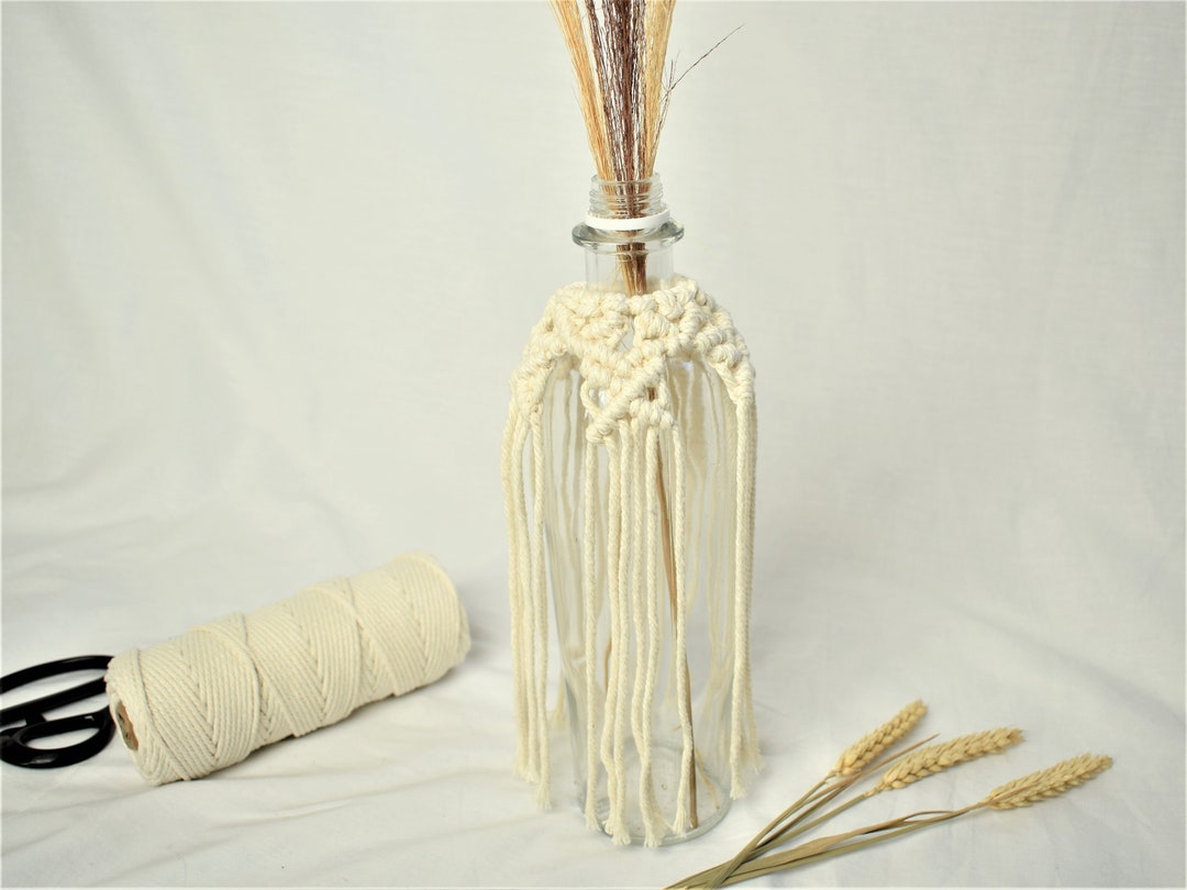 Handmade Macrame Jar Cover, Macrame Vase Cover, Macrame Candle Holder ...