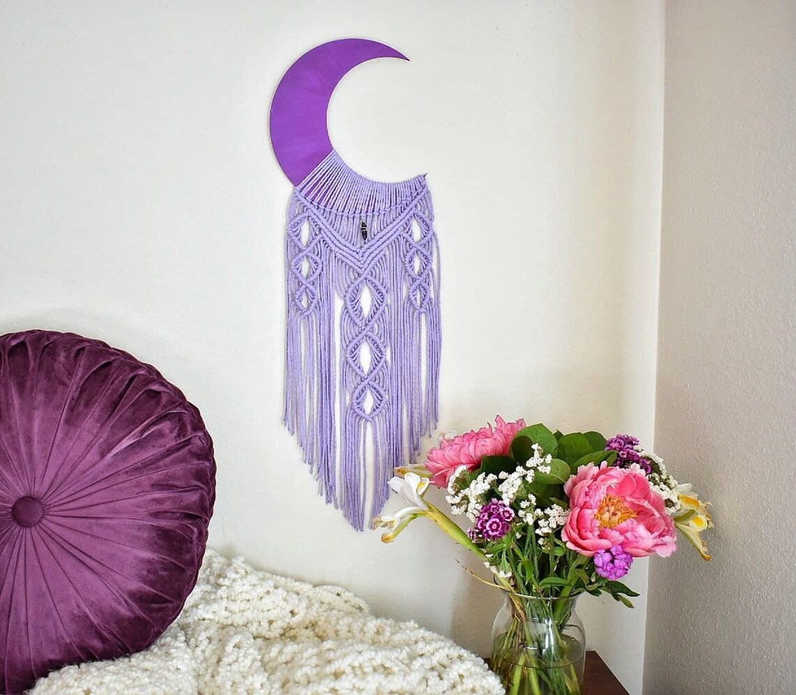 Handmade Macrame Moon Half Moon Macrame Moon Wall Decor - Etsy