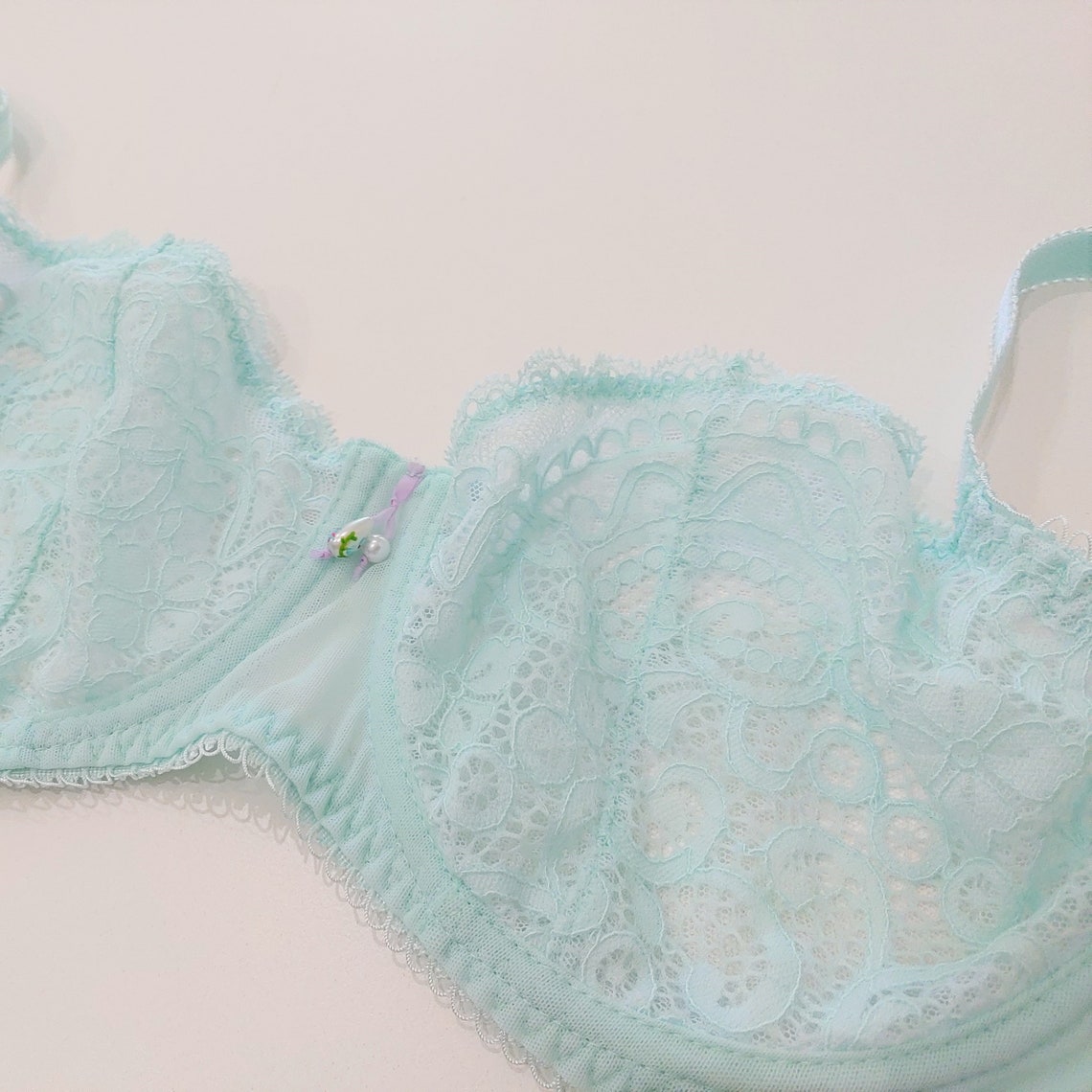 Men's Lace Bra in Aquamarine Blue. AA Cup Flat Sissy - Etsy