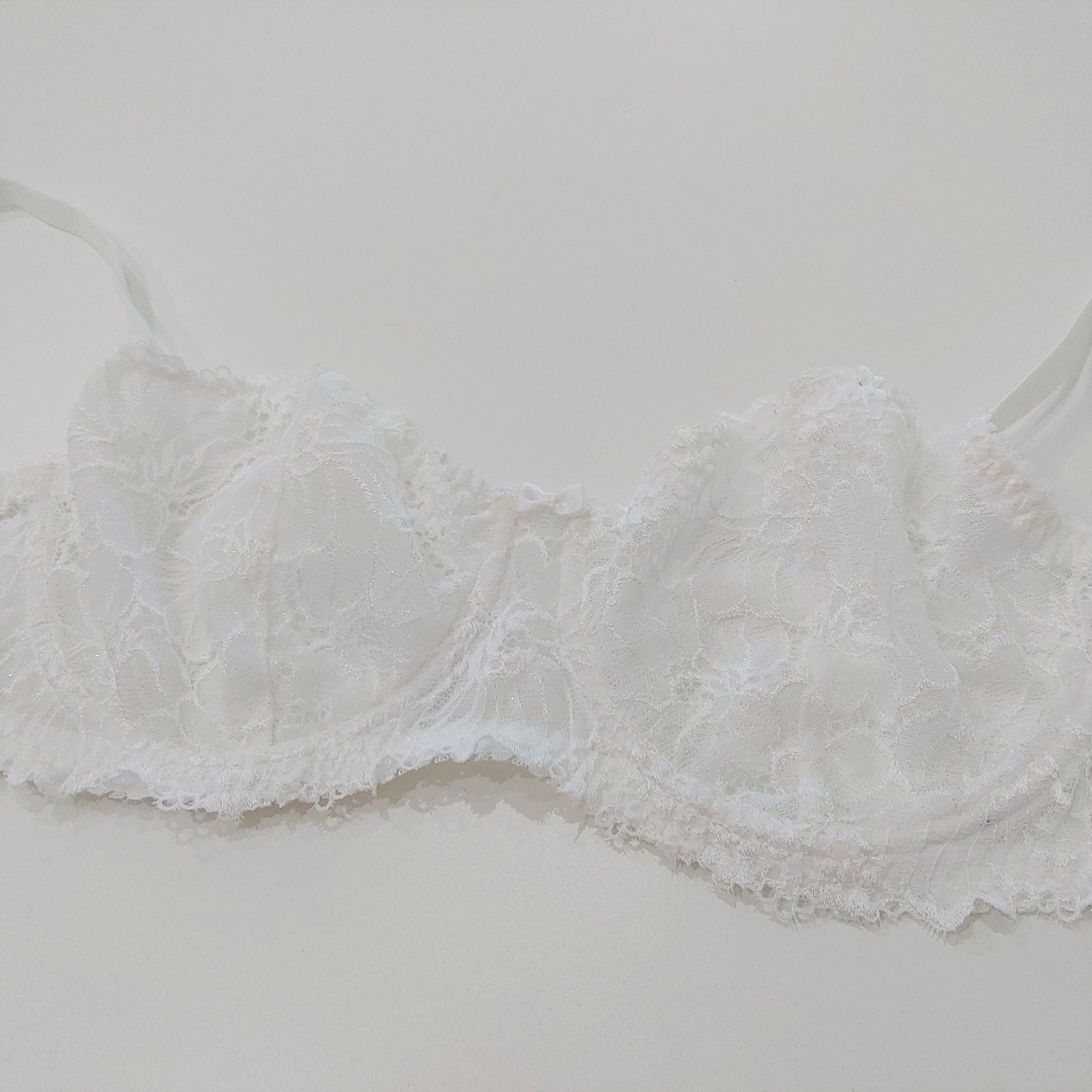 Ivory White Sissy AA Cup Size Underwire Balconette Bra for Men ...