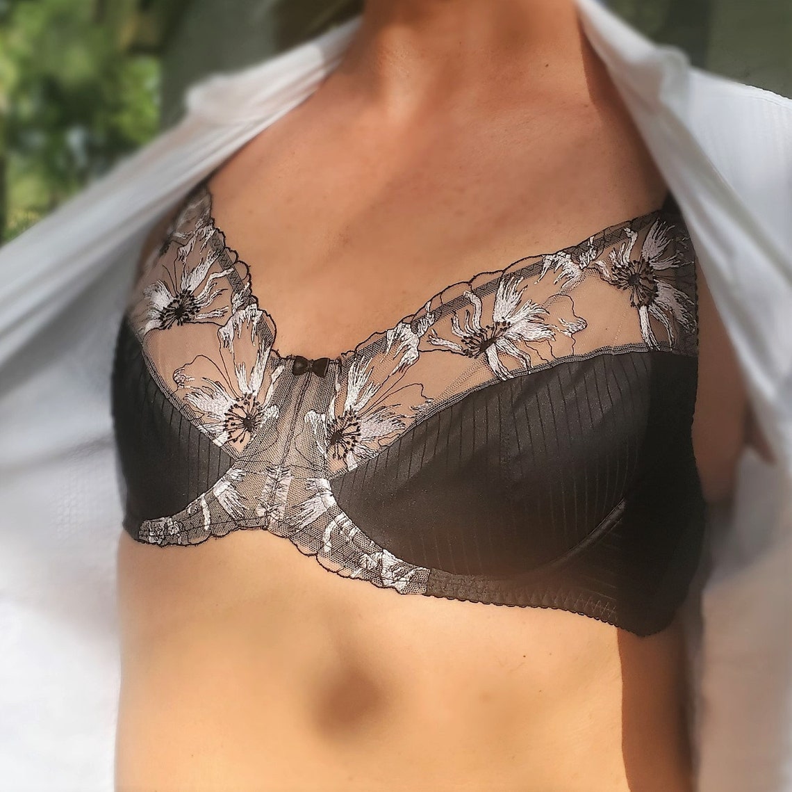 Aa Cup Bra Black Soft Satin Bra For Big Men Crossdresser Etsy