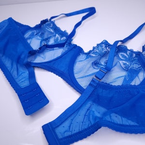 Men's Delicate Blue Sheer Lace Bra for Fancy Crossdressers. Luxury ...