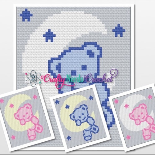 C2C Bear on the Moon Baby Crochet Pattern / C2C Baby Blanket / - Etsy ...