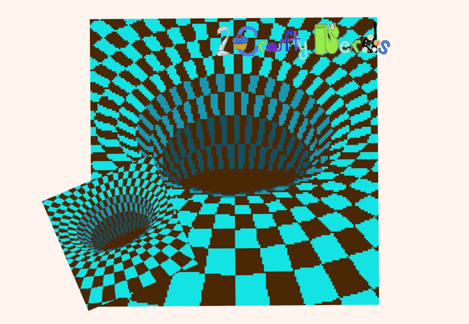 Checkered Hole Illusion Pattern Graph With Single Crochet Written ...