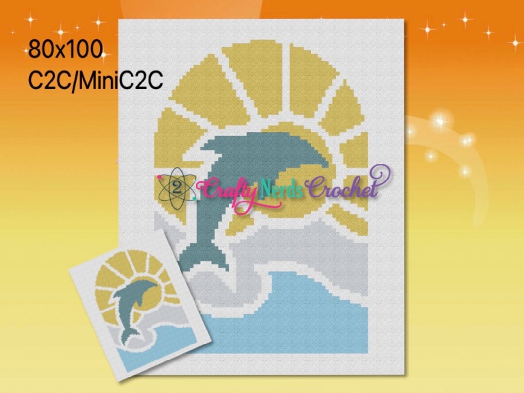 Dolphin Stained Glass Pattern Graph With C2c/minic2c Written, Dolphin ...