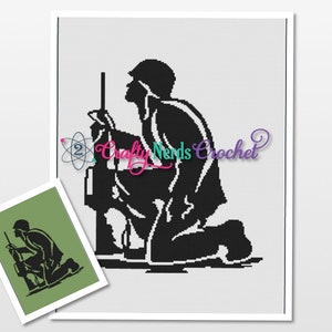 Kneeling Soldier Pattern Graph With Single Crochet Written, Army ...