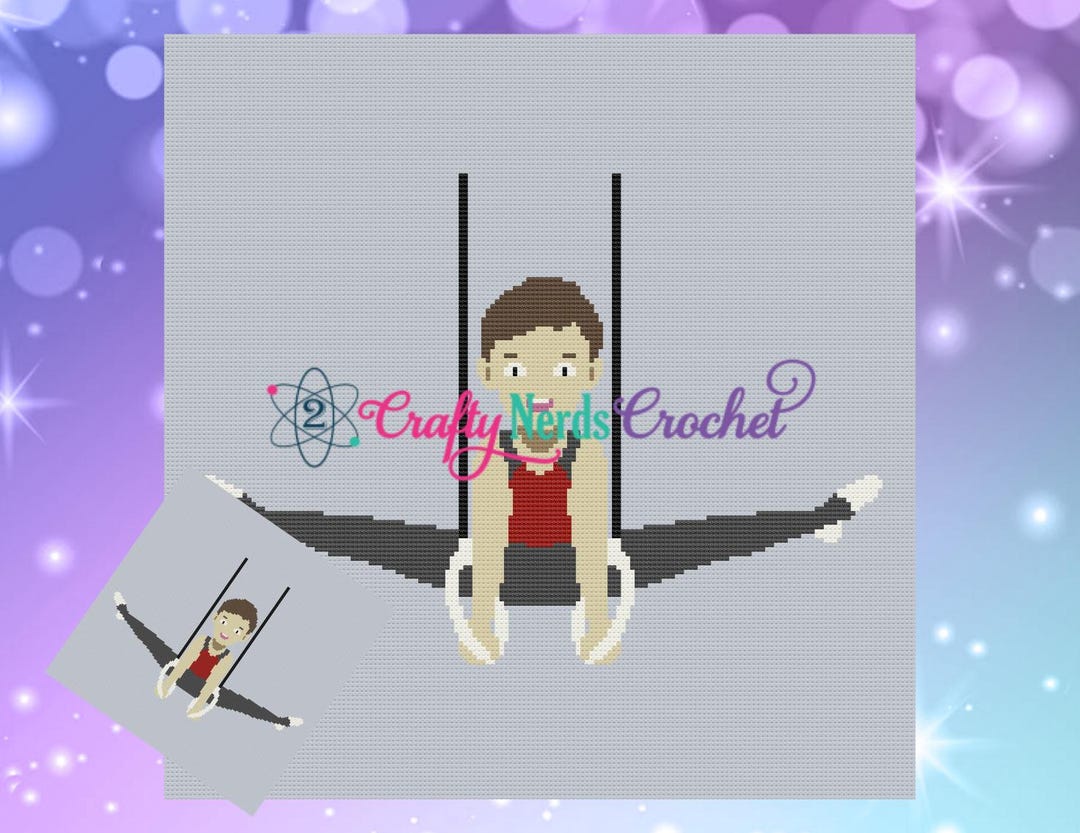 Gymnast Rings Pattern Graph With SC Single Crochet Written, Gymnastics ...