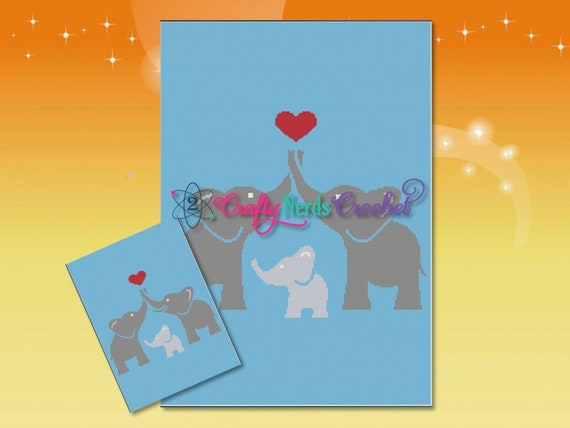 Elephant Family Pattern Graph With SC and TSS Written Elephant - Etsy