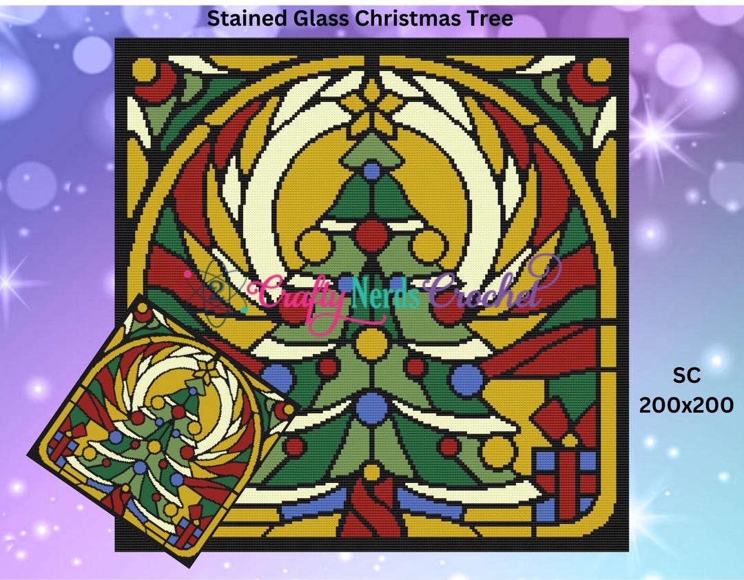 Stained Glass Christmas Tree With SC, and TSS Written, Christmas Tree ...