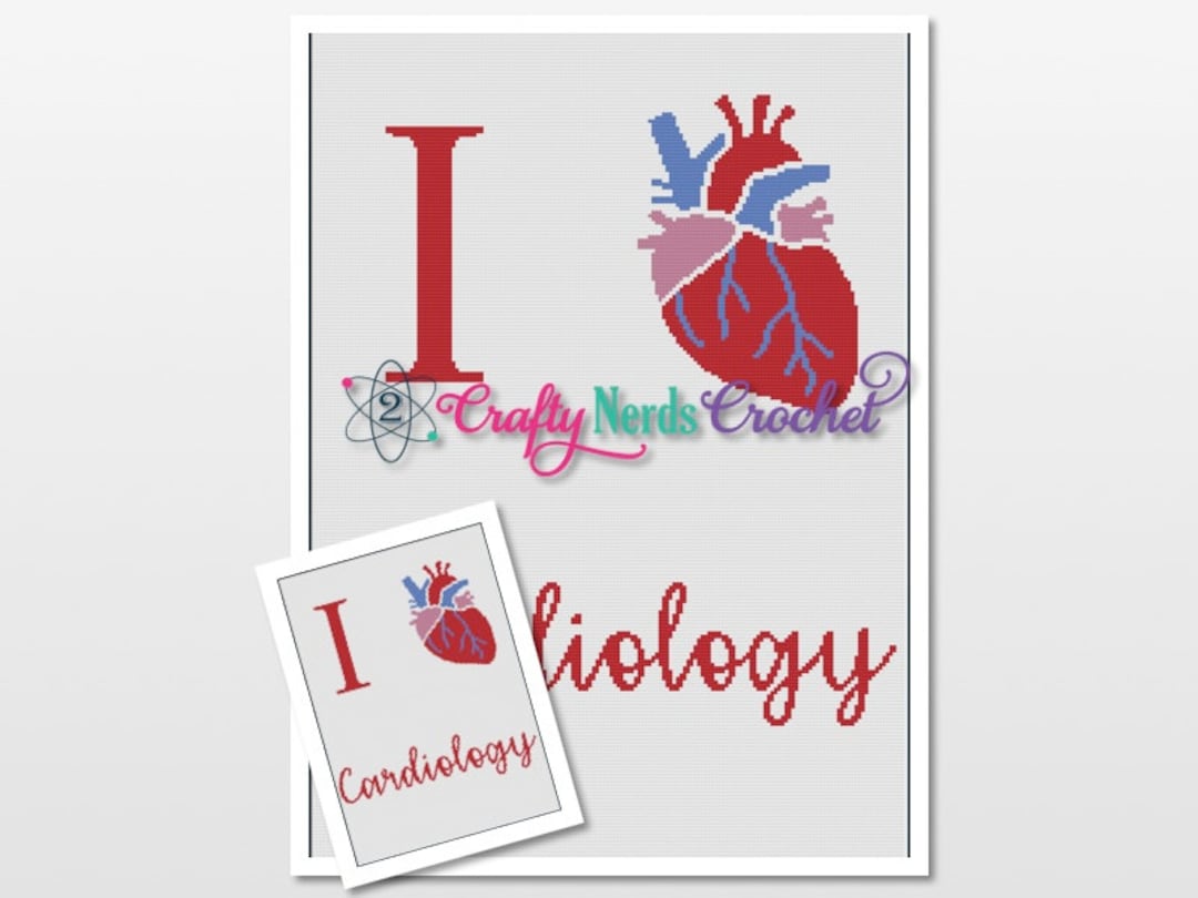 I Heart Cardiology Anatomical Pattern Graph With Single Crochet, Heart ...