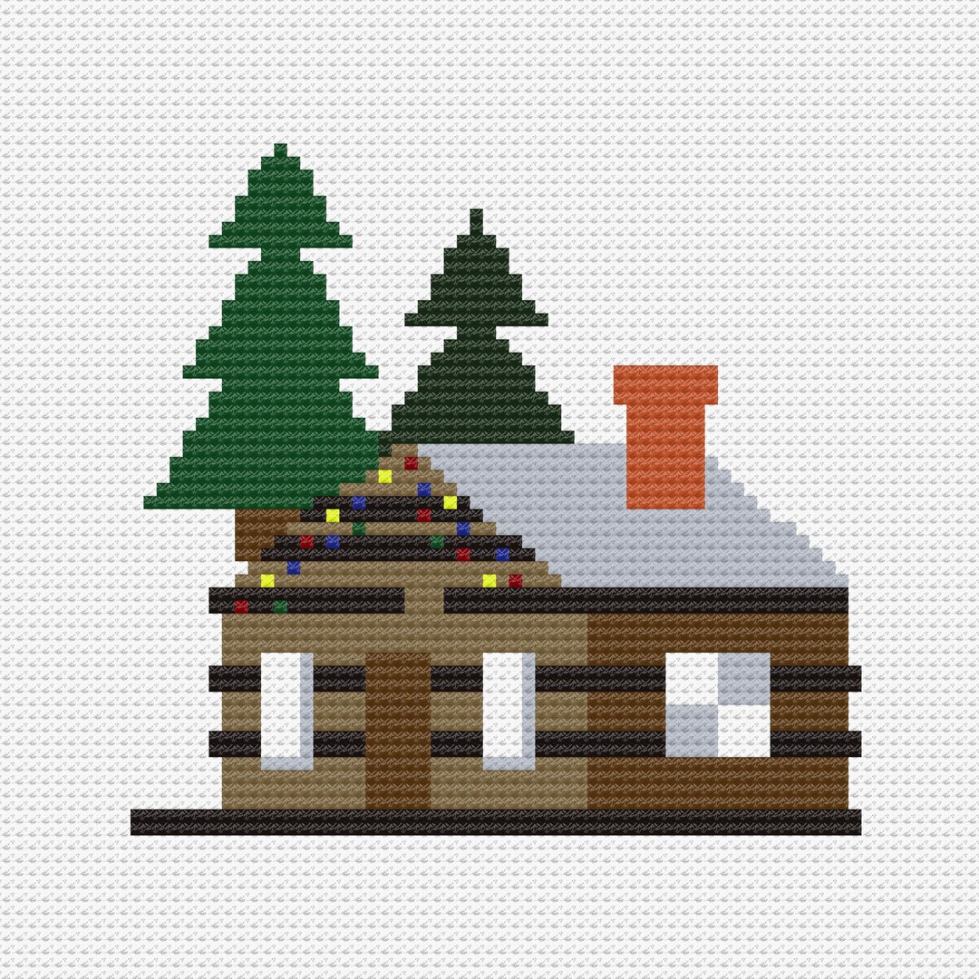 Christmas Cabin Crochet Pattern Graph With Corner to Corner Written ...