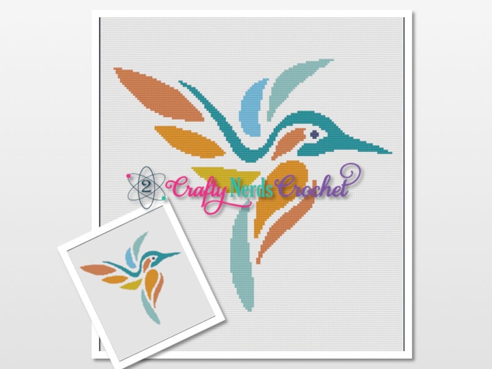 Hummingbird Pattern Graph With Single Crochet Written | Etsy