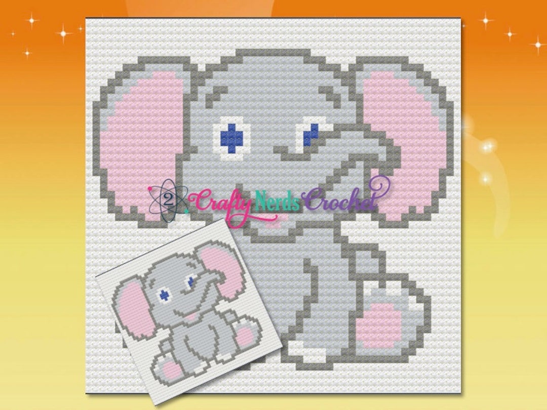 Baby Elephant Throw Pattern Graph Pattern With C2C Written, Elephant ...
