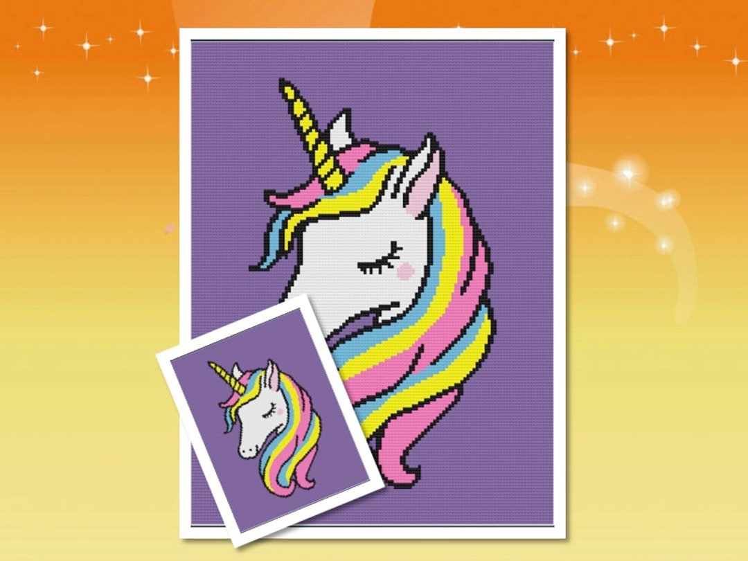 Pretty Unicorn Pattern Graph With SC Single and Minic2c Written ...