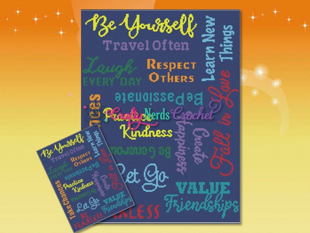 Inspirational Phrases Pattern Graph With Single Crochet Written ...