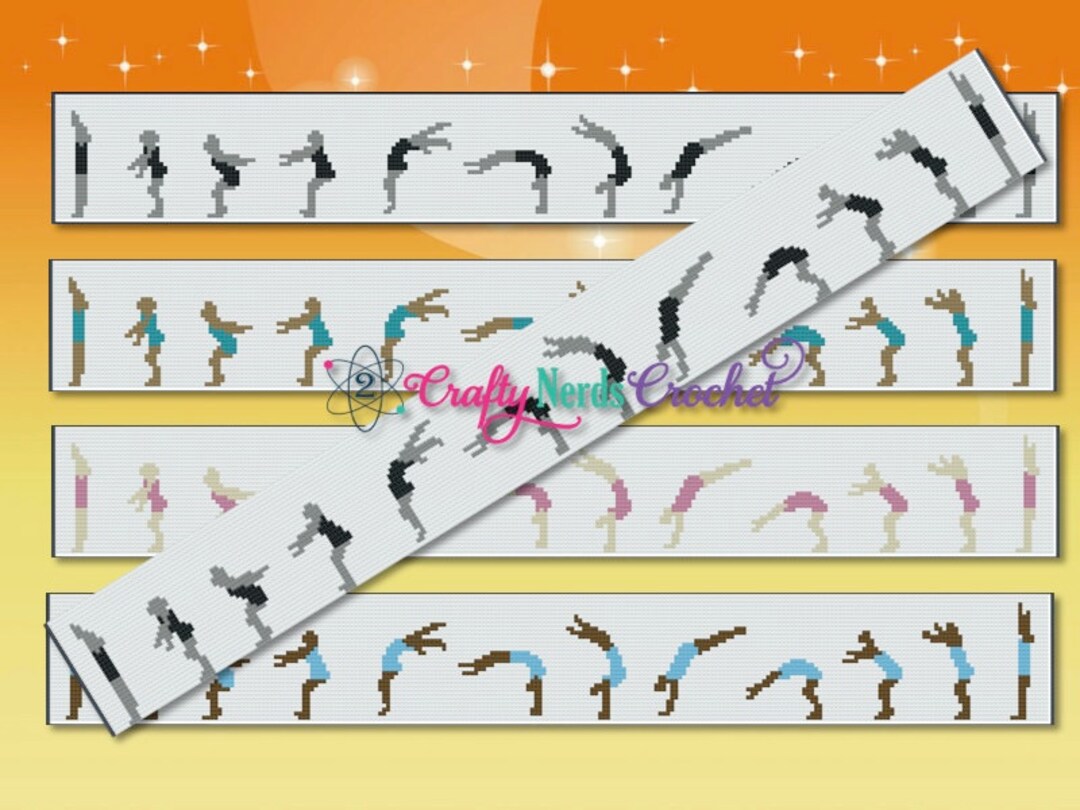 Gymnast Back Handspring Customizable Scarf Pattern Graph With Single ...