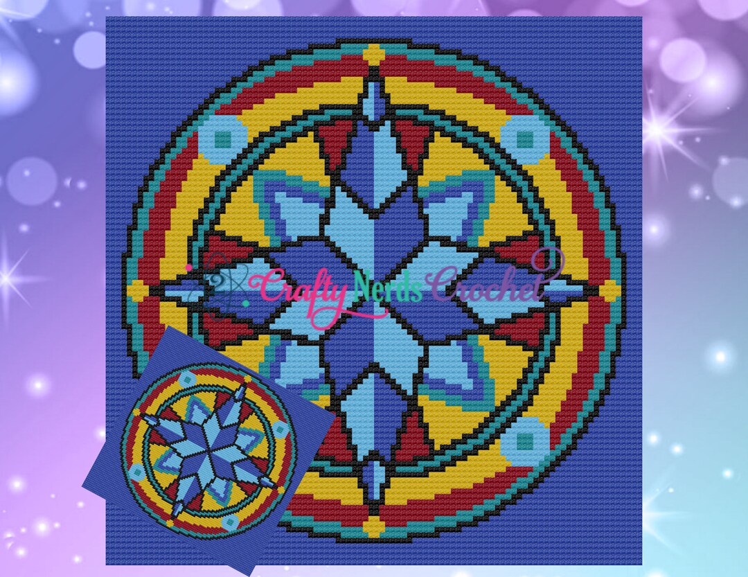 Stained Glass Compass Rose Pattern Graph With Minic2c Written, Abstract ...