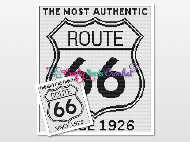 Route 66 Pattern Graph With Single Crochet Written, Route 66 Graphgan ...